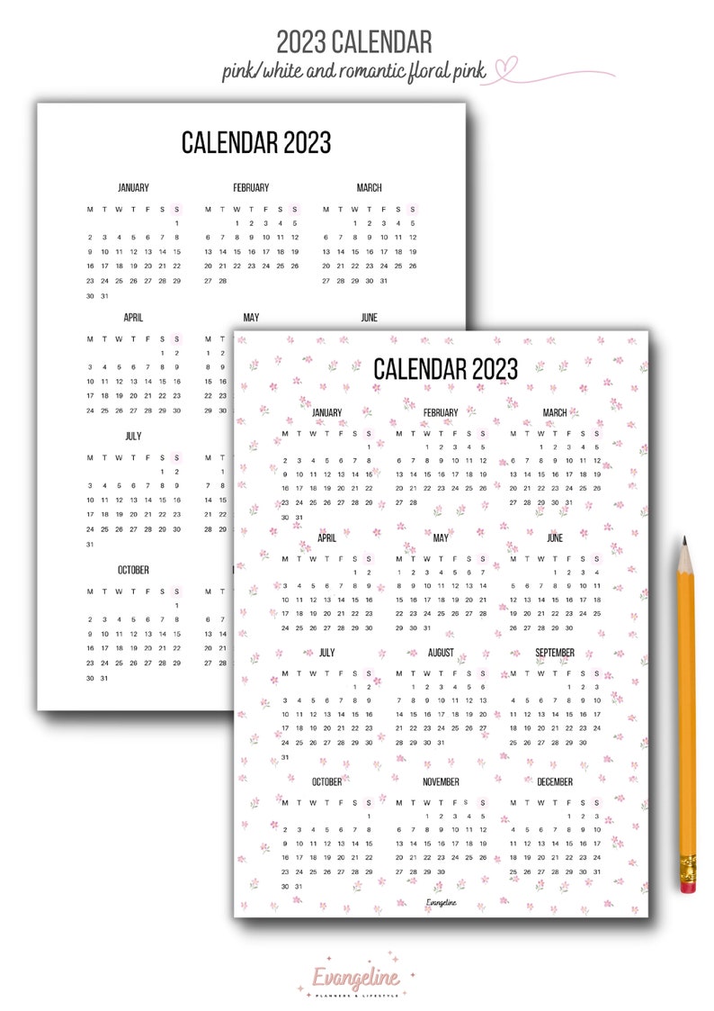 Printable 2023 Calendar Daily Planner Study Planner Habit - Etsy