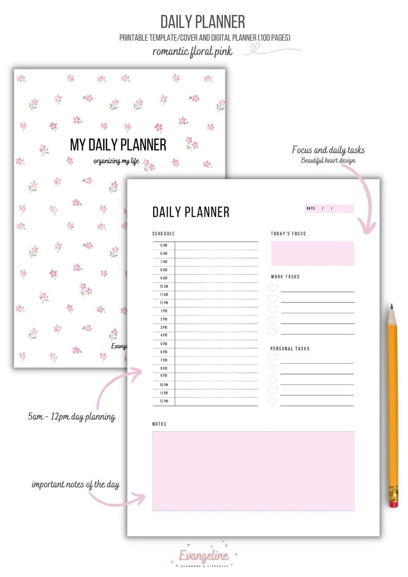 Printable 2023 Calendar Daily Planner Study Planner Habit - Etsy