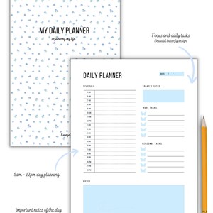 Printable 2023 Calendar Daily Planner Study Planner Habit - Etsy