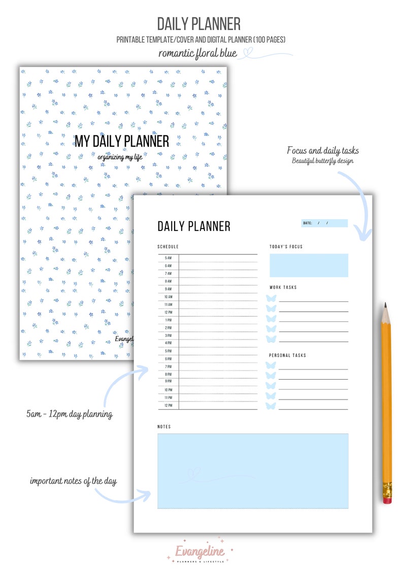 Printable 2023 Calendar Daily Planner Study Planner Habit - Etsy