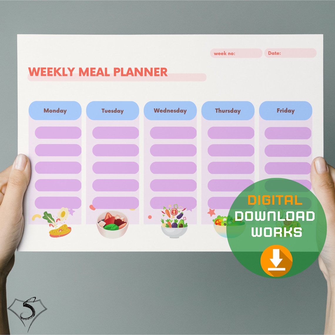 Weekly School Menu Planner, Meal Planner and Groceries Planner, Meal ...