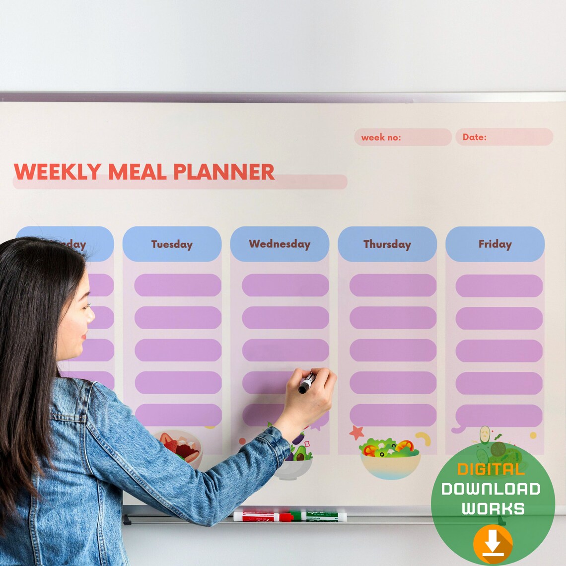 Weekly School Menu Planner, Meal Planner and Groceries Planner, Meal ...