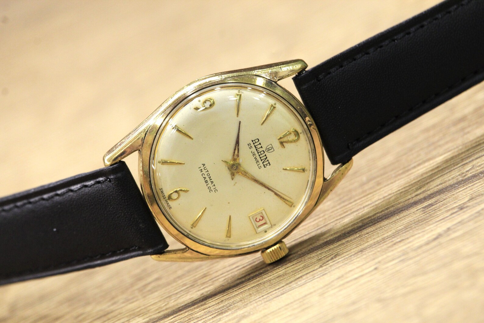 Vintage Watch ALLAINE 25 Jewels - Automatic, Men's Vintage Watch, Swiss ...