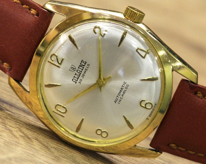 Vintage Automatic Watch ALLAINE 30 Jewels, With Date, Men's Vintage ...