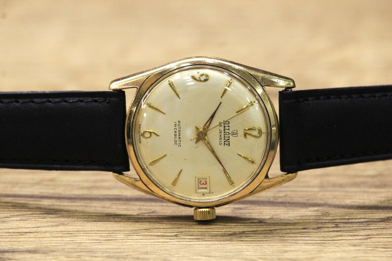 Vintage Watch ALLAINE 25 Jewels - Automatic, Men's Vintage Watch, Swiss ...