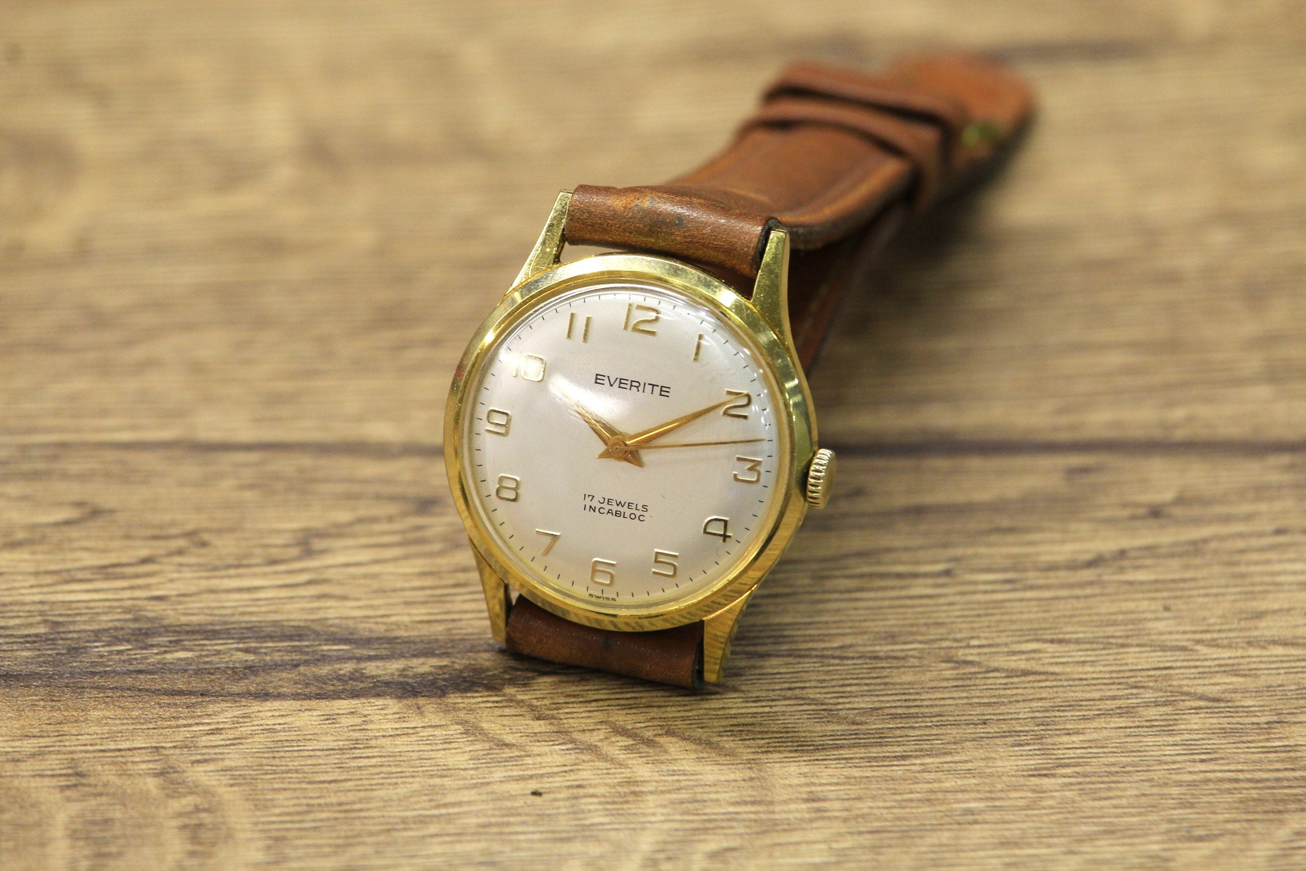 SWISS Vintage Men's Watch "everite" - 1960's, Cal ETA 1070, 17 Jewels ...