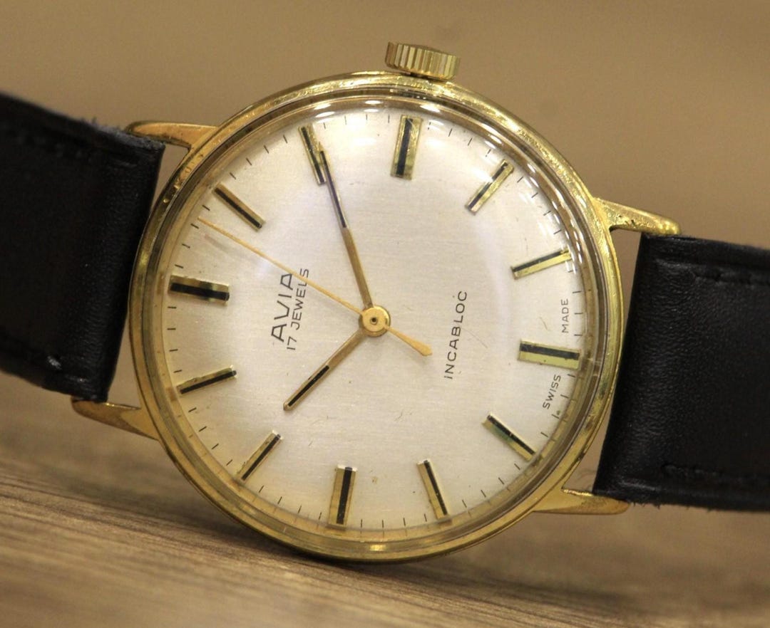 Classic Vintage Swiss Watch "avia", 17 Jewels, Manual Wind, 1950s–60s ...