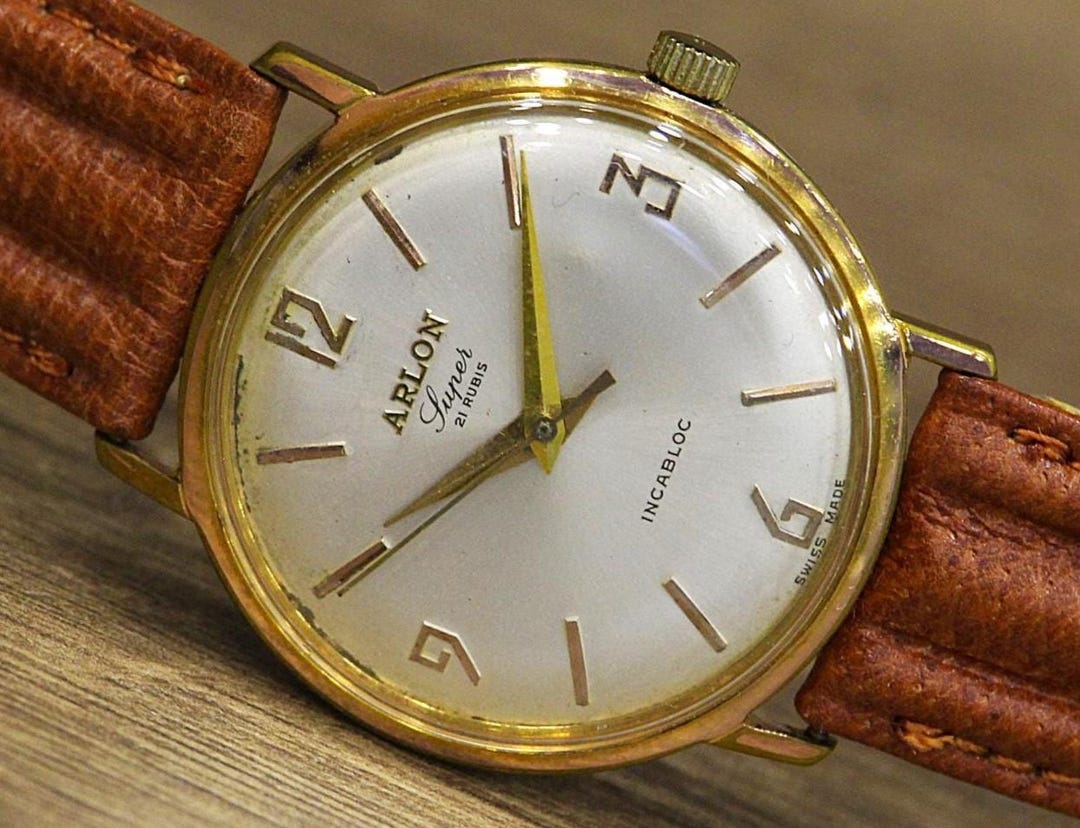 SWISS Vintage Men's Watch "arlon" - 1955's, 17 Jewels, Cal. Fhf 72 ...