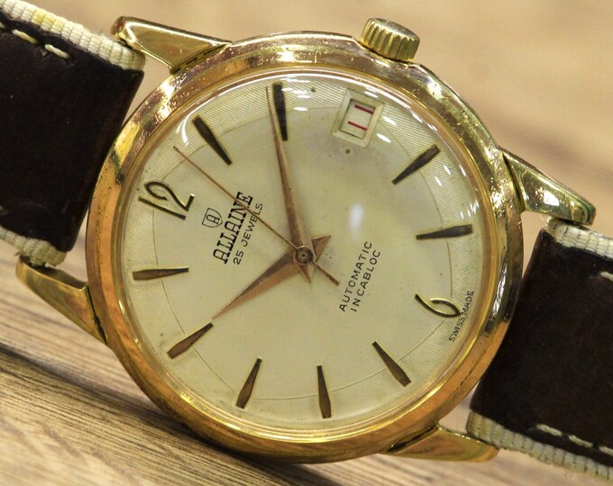 Swiss Vintage Watch ALLAINE 25 Jewels - Automatic, Men's Vintage Watch ...