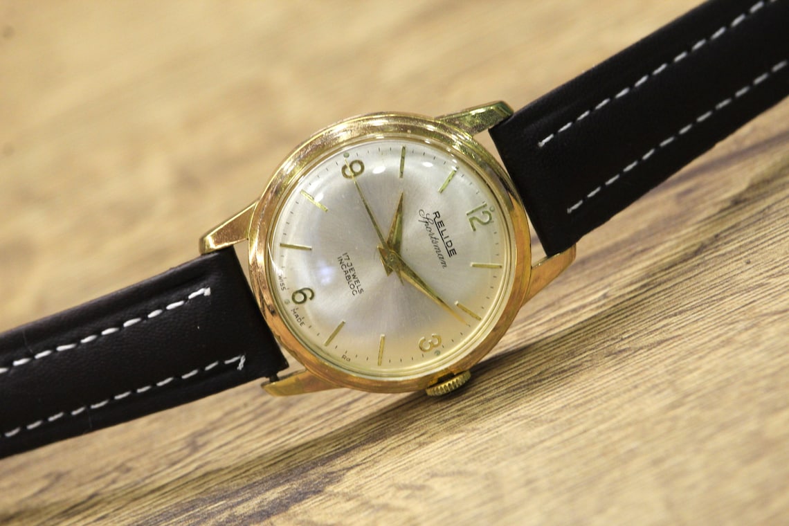 Rare Vintage SWISS Watch relide 17 Jewes1955s, Swiss Watch, Men's Swiss ...