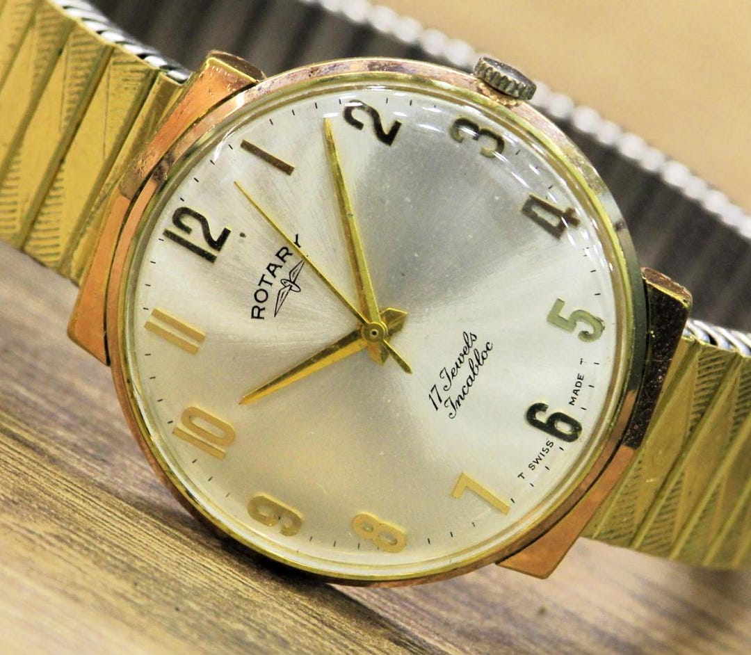 Vintage Watch "rotary", Men's SWISS Watch 1960s ,17 Jewels ...