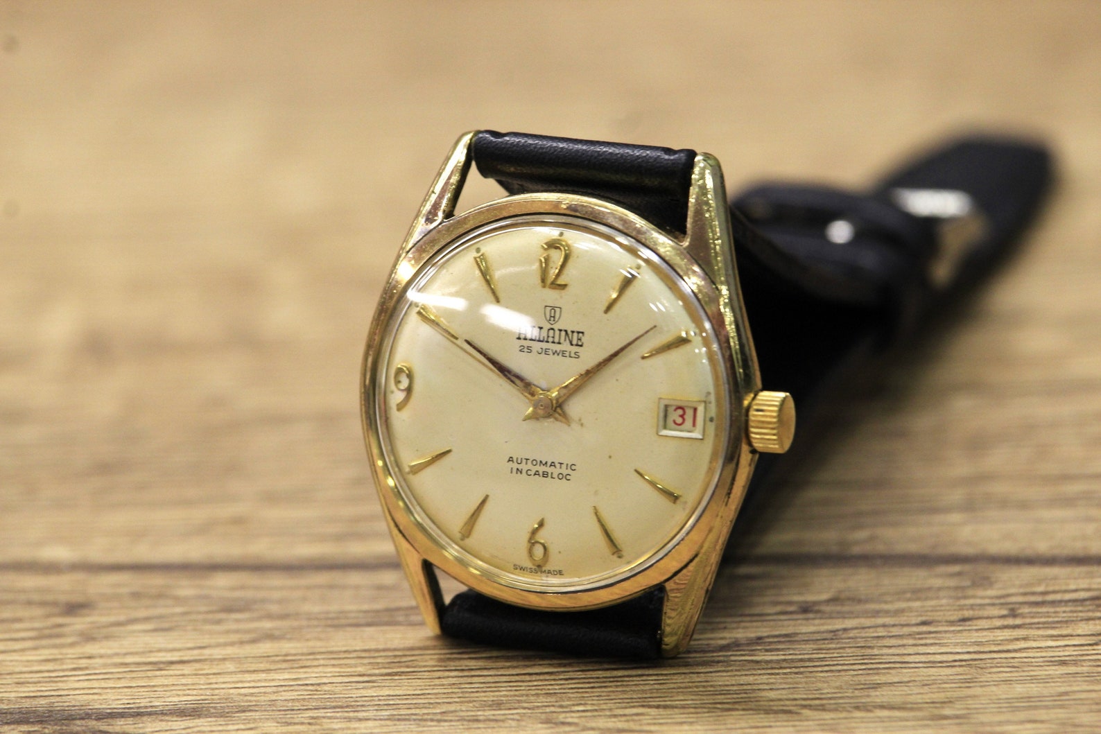 Vintage Watch ALLAINE 25 Jewels - Automatic, Men's Vintage Watch, Swiss ...