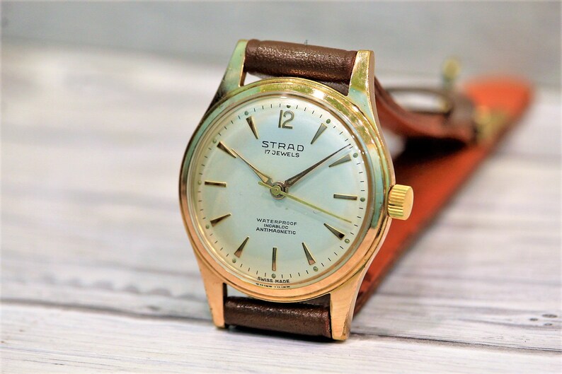 Rare Vintage SWISS Watch strad 17 Jewes1955s, Swiss Watch, Men's Swiss ...