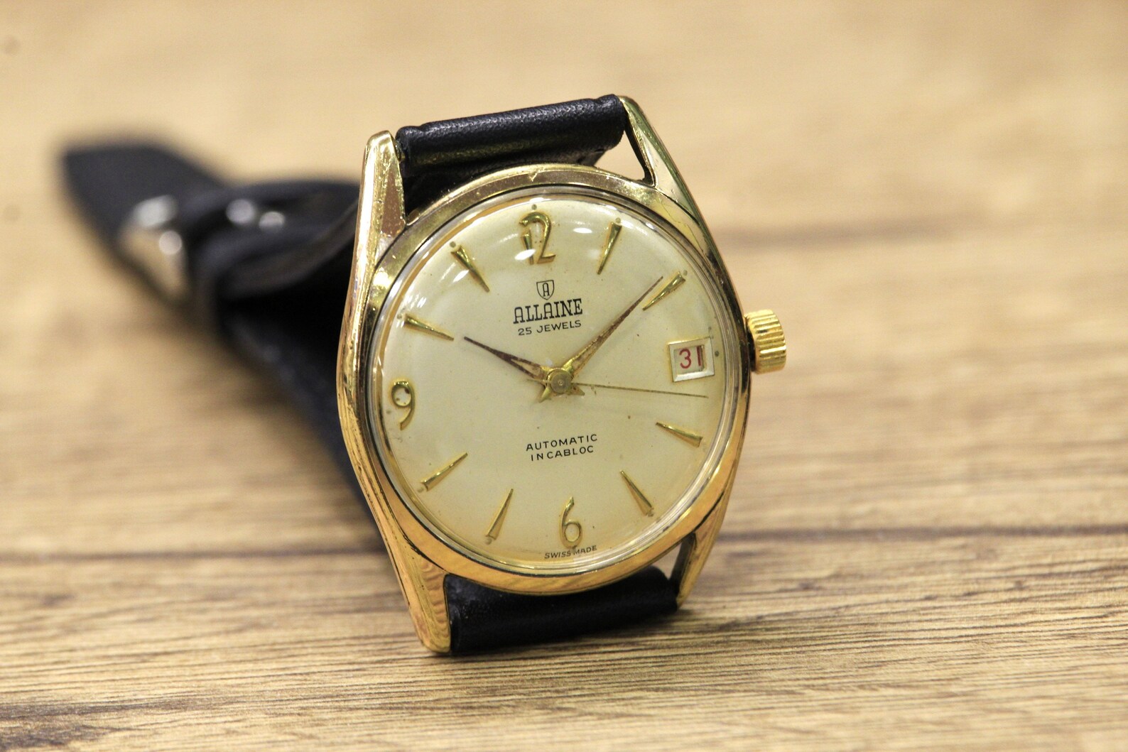 Vintage Watch ALLAINE 25 Jewels - Automatic, Men's Vintage Watch, Swiss ...