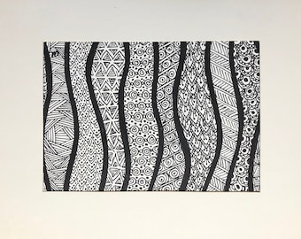 Handmade Original Zentangle Ink Drawing - Etsy
