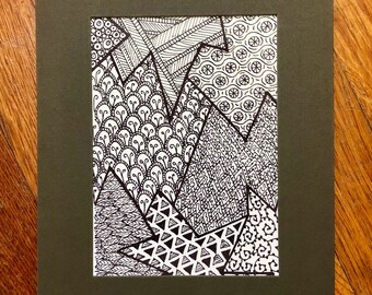 Handmade Original Zentangle Ink Drawing - Etsy