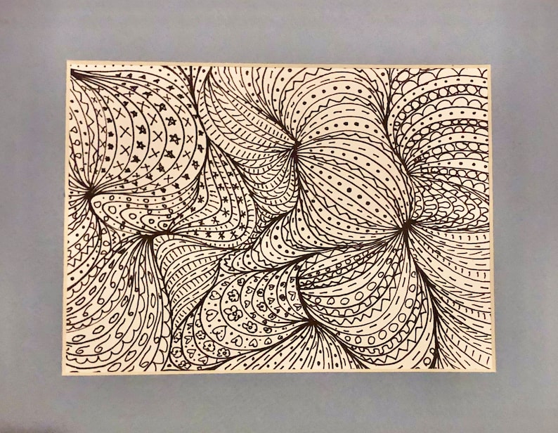 Handmade Original Zentangle Ink Drawing - Etsy