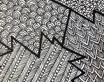 Handmade Original Zentangle Ink Drawing - Etsy