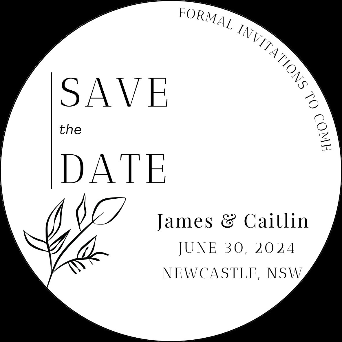Minimalist Save the Date Circle Template - Etsy