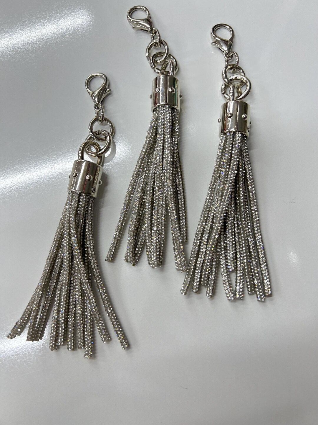 Rhinestone Tassel Keychain Set, Glitter Tassel Keychains, Glitter ...