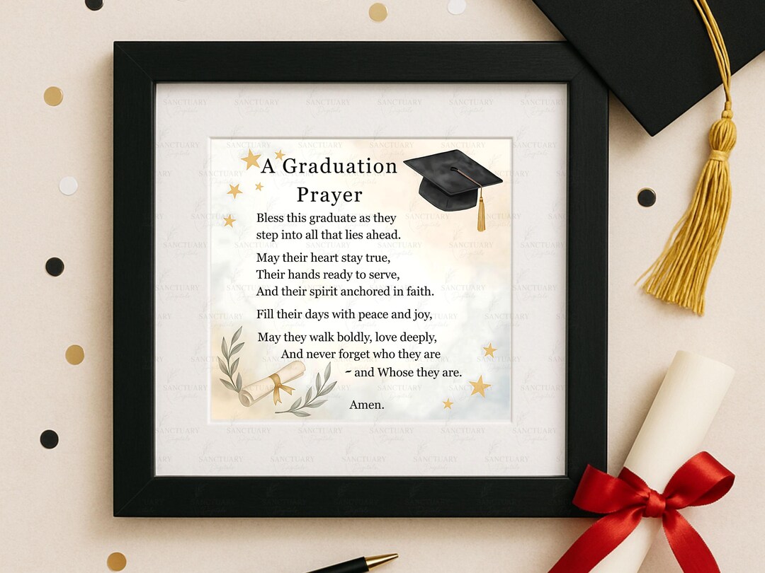 Graduation Prayer Print: Christian Gift, Faith-based Wall Art (digital ...