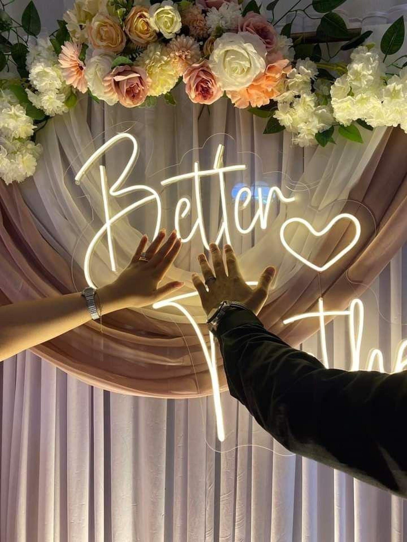 Custom Neon Wedding Sign, Better Together Neon Sign, Backdrop Sign, LED ...