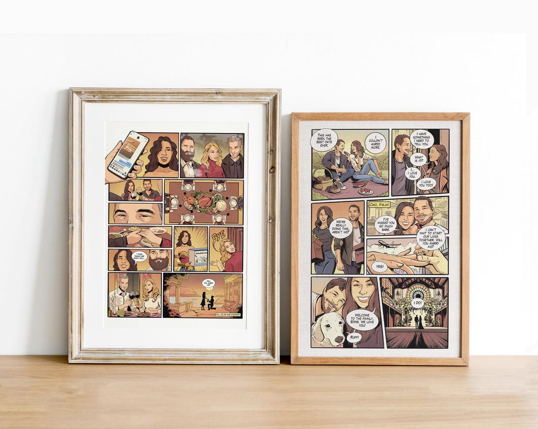 Personalized Custom Comic Strip Wall Art - Etsy