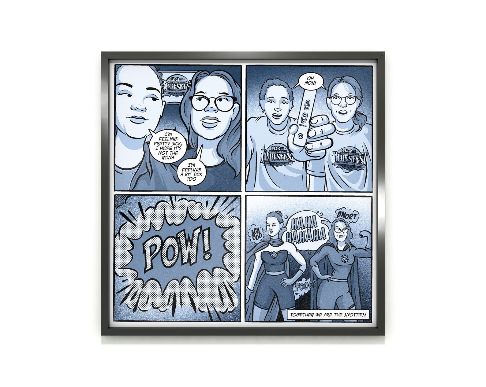 Personalized Custom Comic Strip Wall Art in Greyscale - Etsy