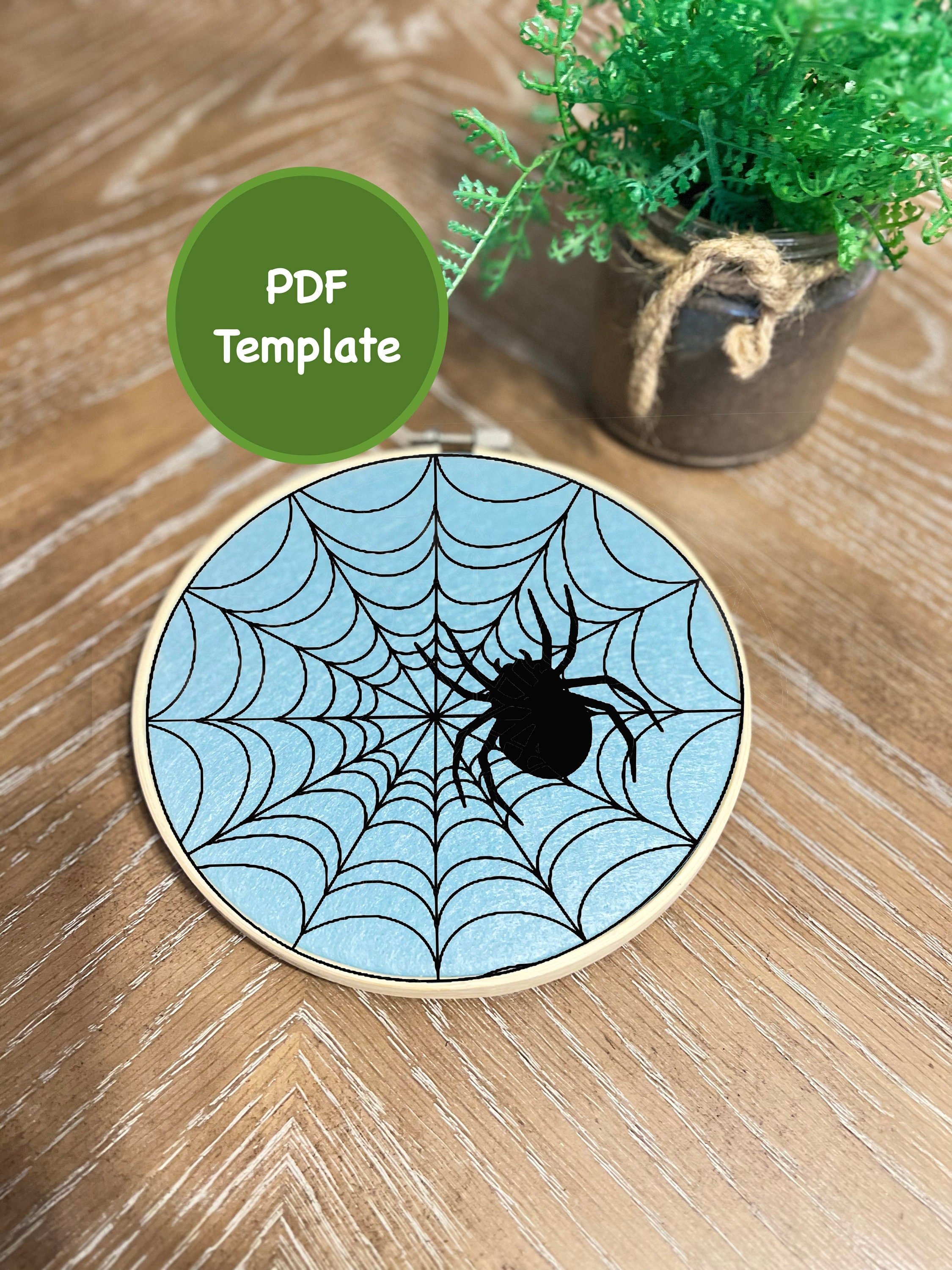 Spider Web - Hand Embroidery PDF Template - Etsy