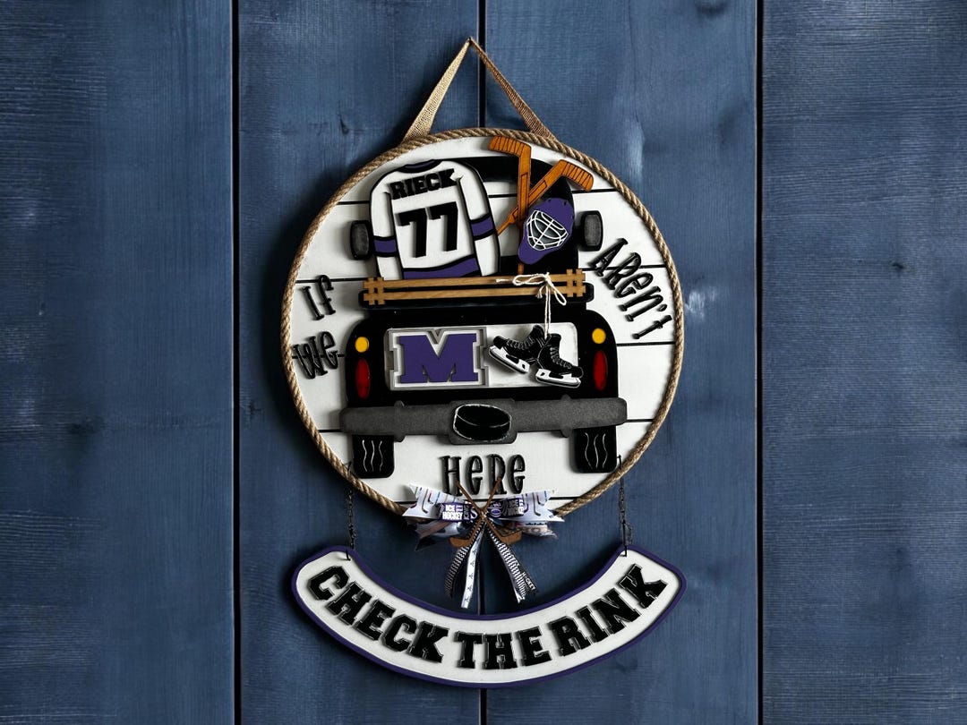 Not Here Check the Rink Sign, Hockey Sign, Sports Sign, Hockey Door ...