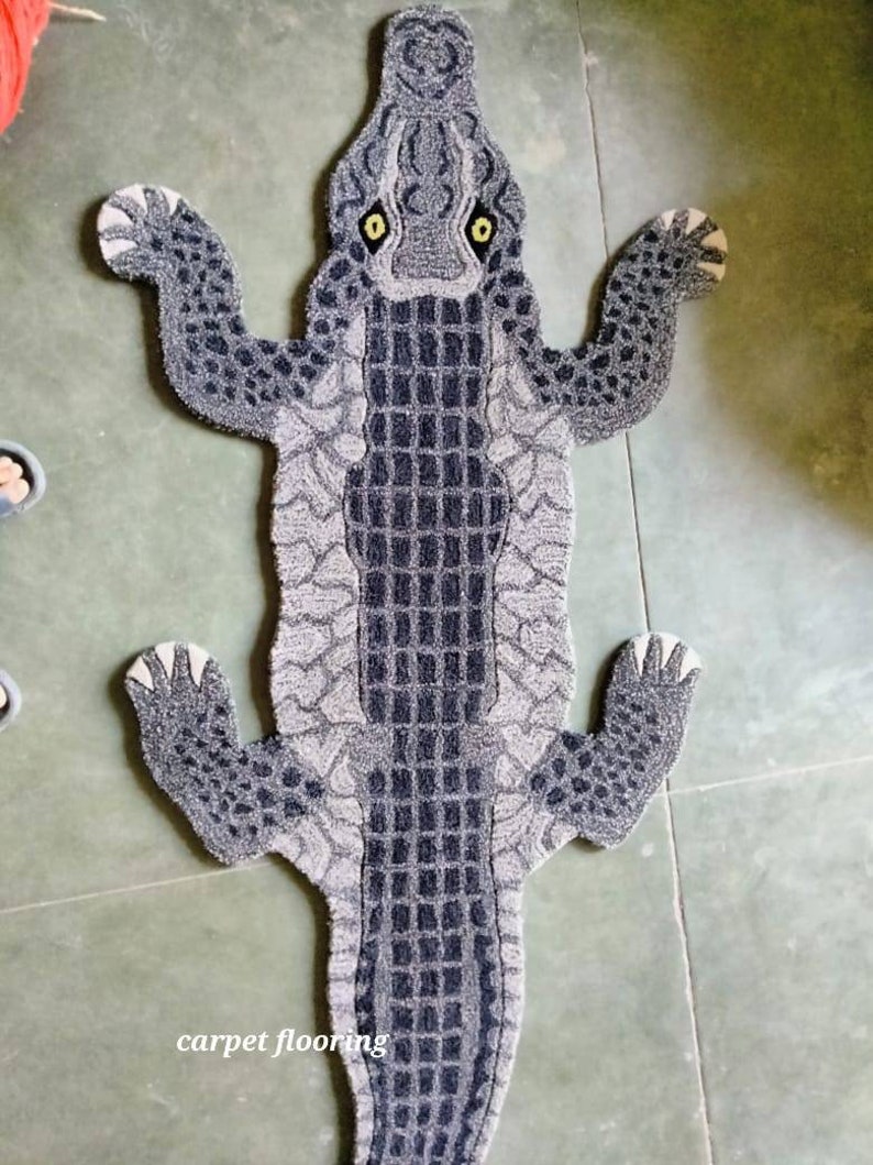 Crocodile / Alligator Hand Tufted Area Rug for Kids, Living Room ...