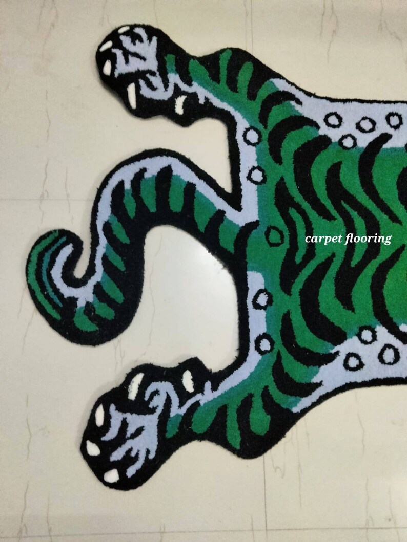 Tibetan Tiger Skin Hand-tufted Green Color Beautiful Rug for - Etsy