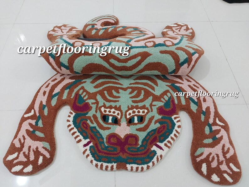Tibetan Tiger Rug,tiger Skin Rug Tiger Print Rug Tiger Wool Area Rug ...