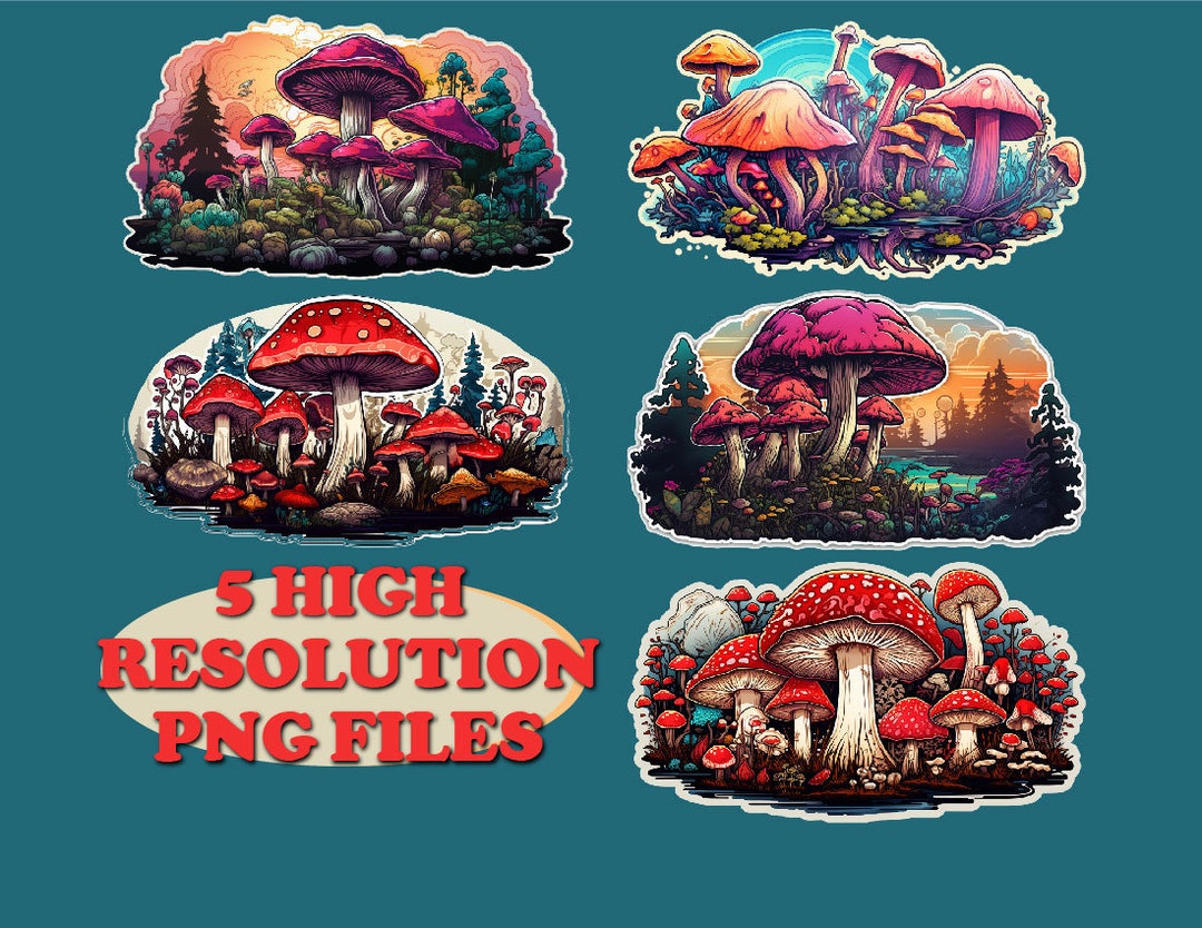 Shroom Symphony: Dancing Toadstools and Harmonious Colors, Vibrant ...