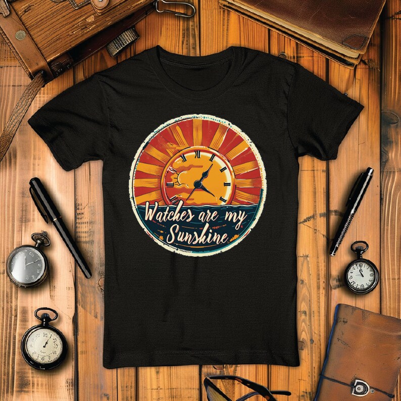 Timekeeper Sun Design T-shirt - Minimalist Artistic Style for Daily ...