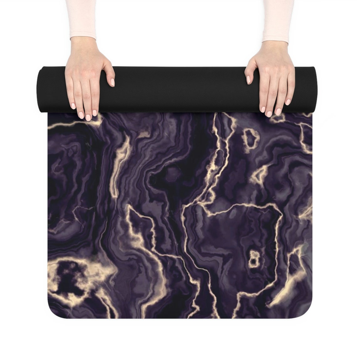 Rubber Yoga Mat- Purple Marble - Etsy