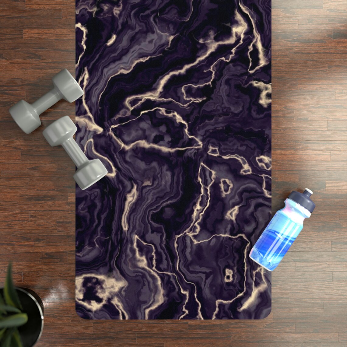 Rubber Yoga Mat- Purple Marble - Etsy