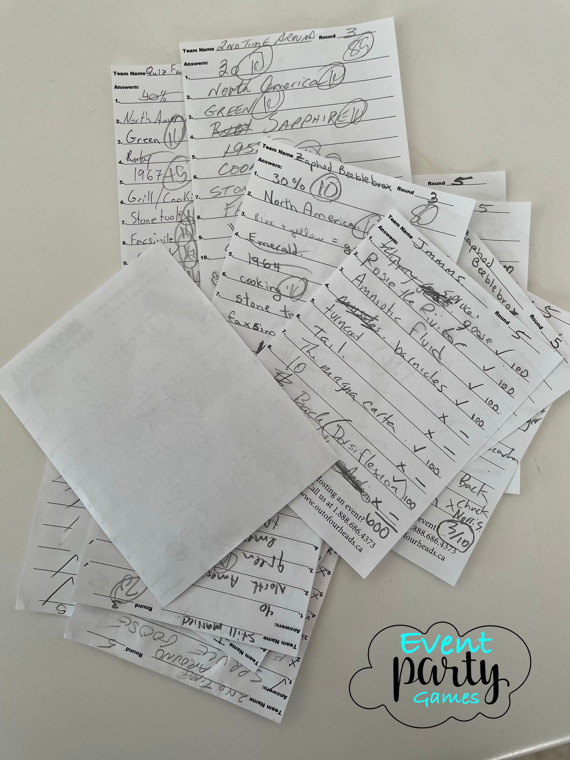 Trivia Answer Sheet-instant Download Quiz Answer Sheet- Pub Trivia ...