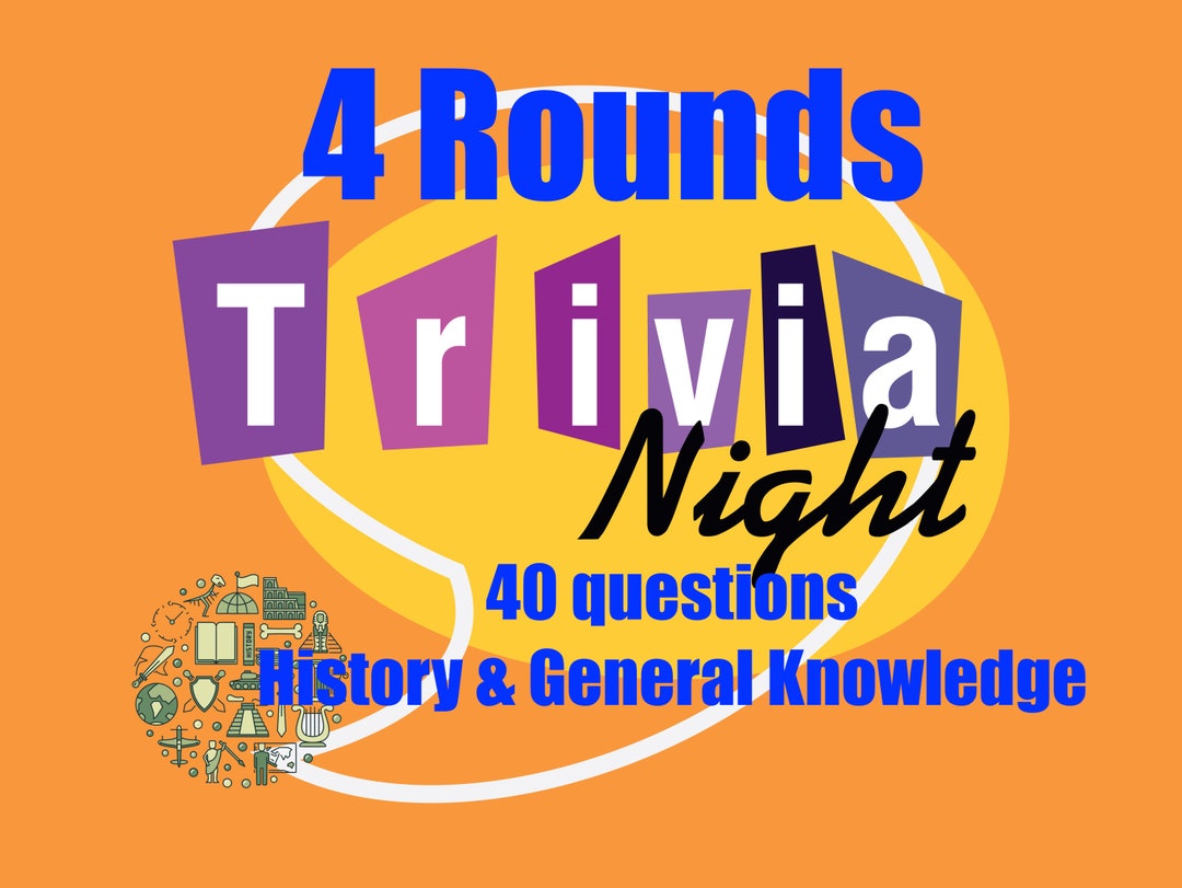 History & General Knowledge Trivia - 40 Pub Quiz Questions (instant ...