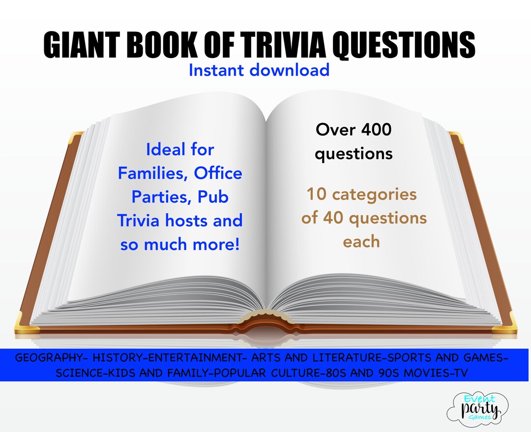 TRIVIA QUESTIONS- 40 Rounds Trivia Questions- Trivia Game- Instant ...