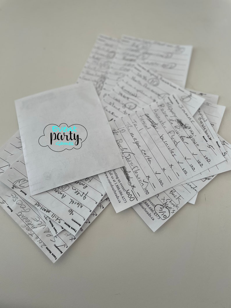 Pub Trivia Answer Sheet – 4-page Printable (instant Download) - Etsy