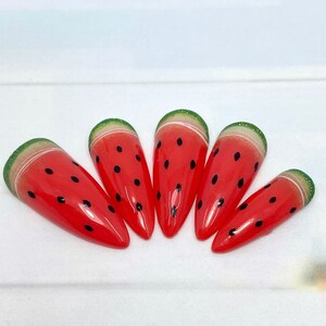 Watermelon Slices Nails /summer Fruit Press on /trending Nails/ Spring ...