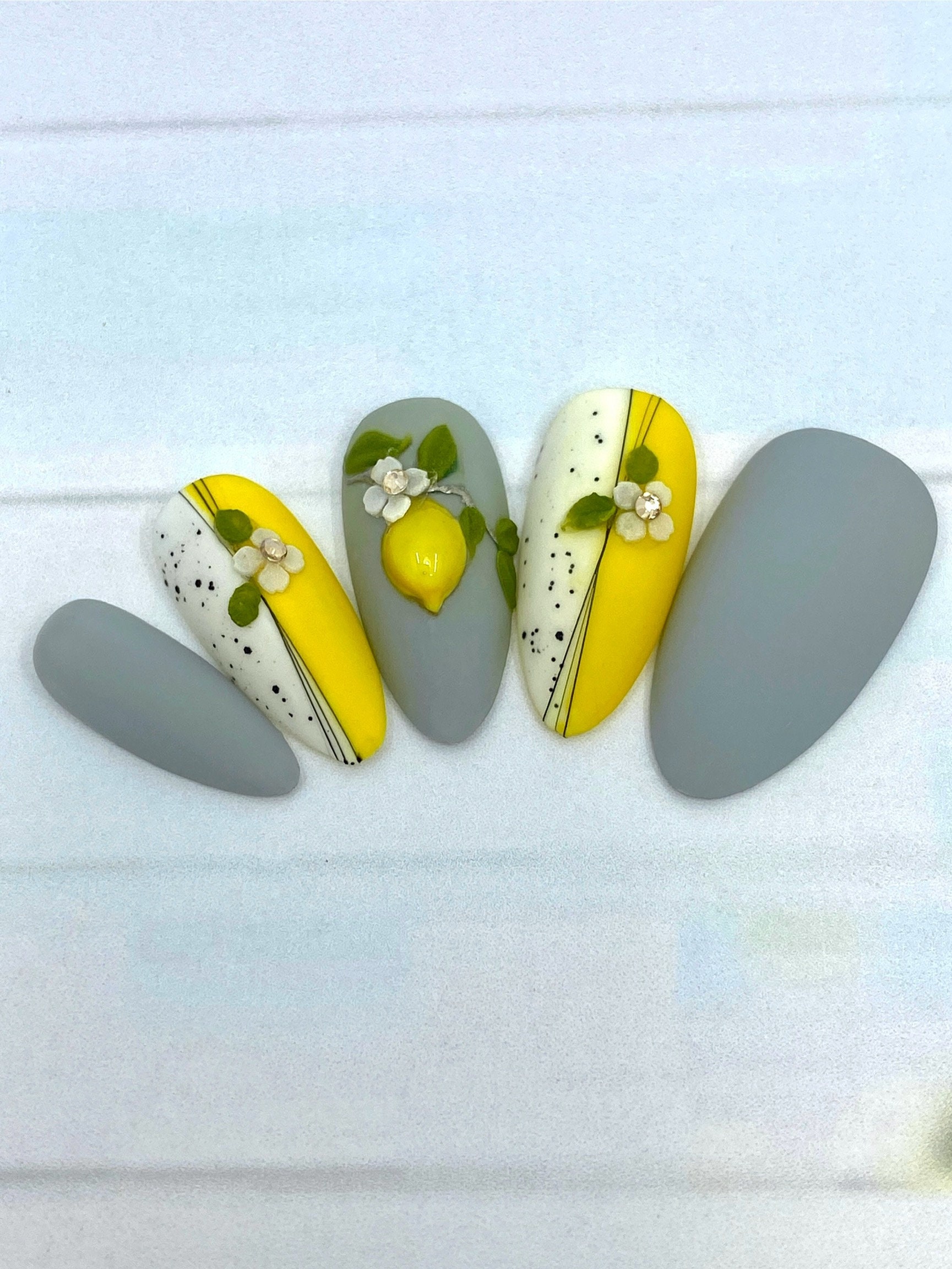 Lemon Tree Press on Spring Summer Nails/trendy Fruity Nails /3D Limes ...