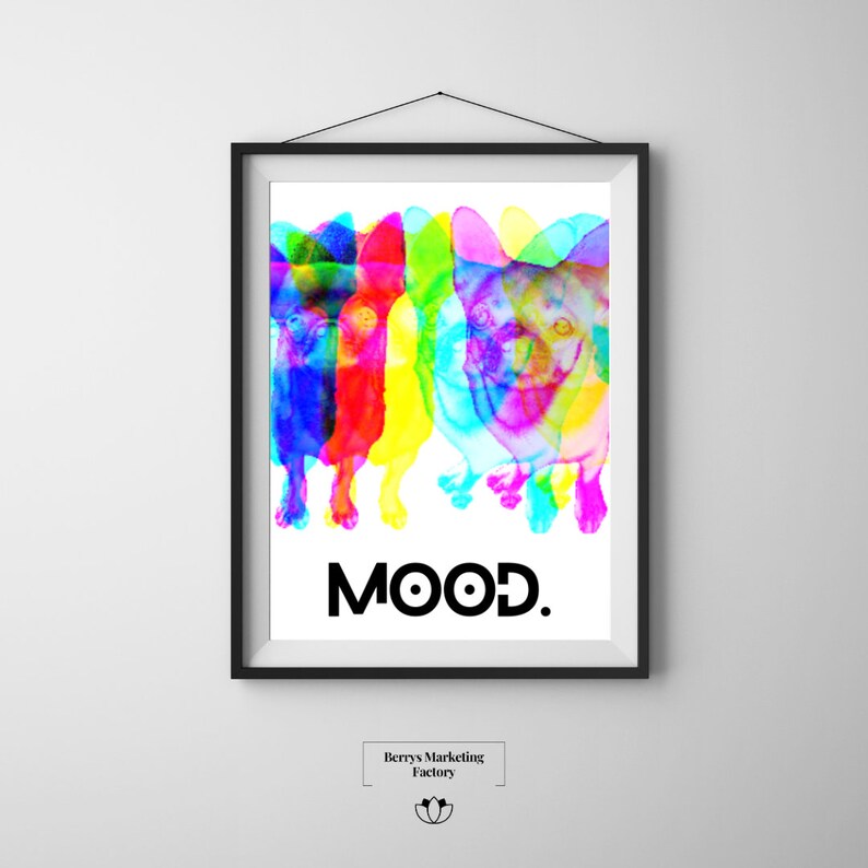 Dog Mood Instant Digital Download Poster Home Decor Animal Prints ...
