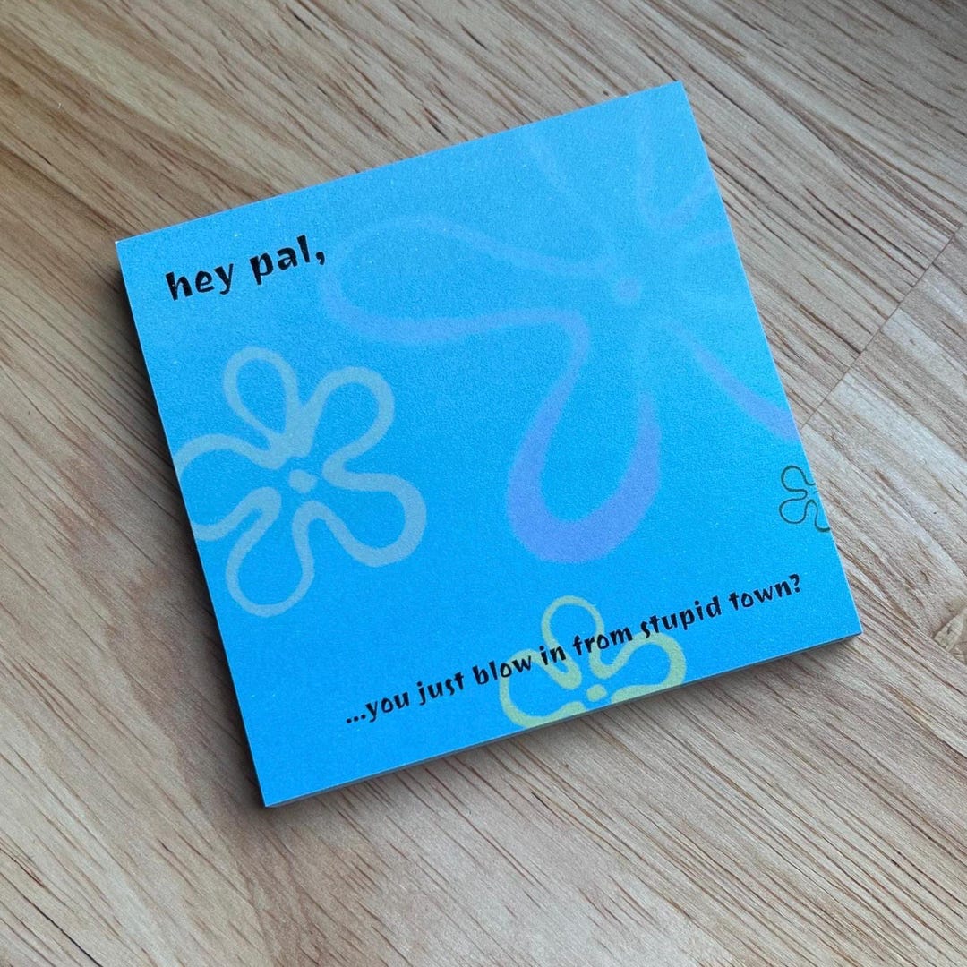 Spongebob Quote Sticky Notes Post-it Notes - Etsy