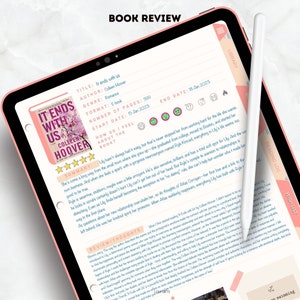 Digital Reading Journal, Book Review, Digital Journal Goodnotes, Fully ...