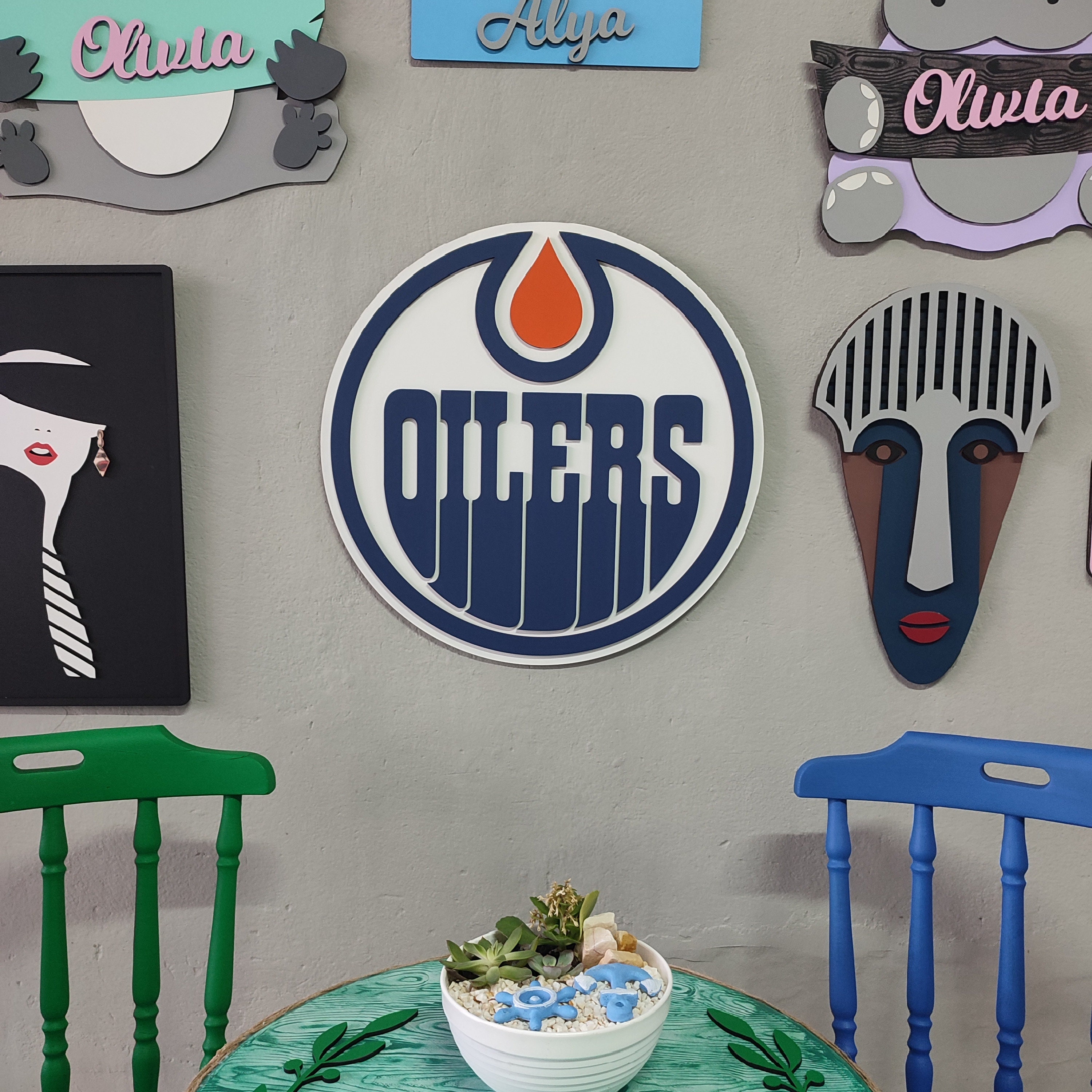 Edmonton Oilers MDF Wooden Wall Art Sign Hockey Fans and - Etsy