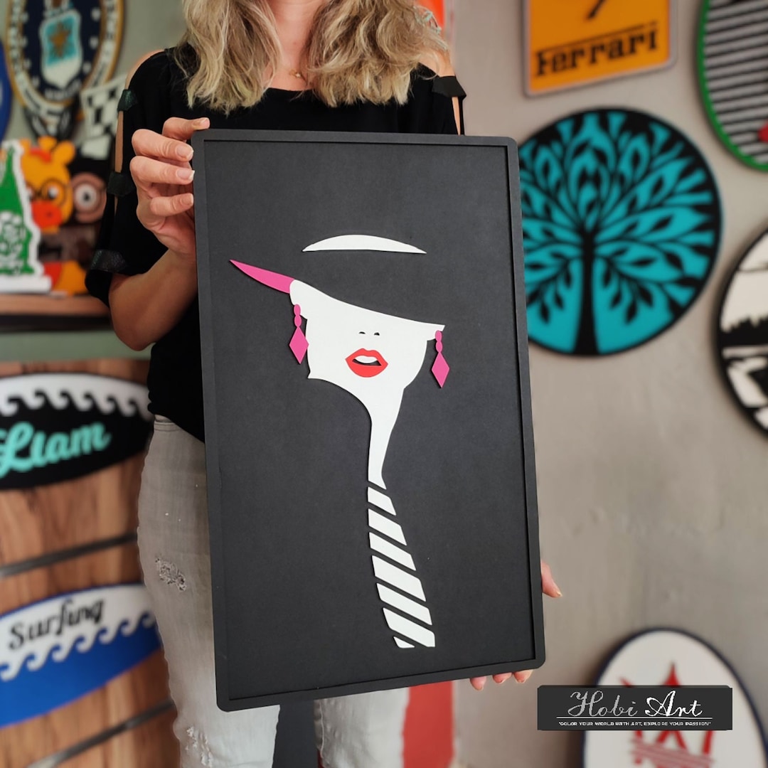 Modern Woman Wall Art MDF Canvas Women's Art Wall Decor Inspirational ...