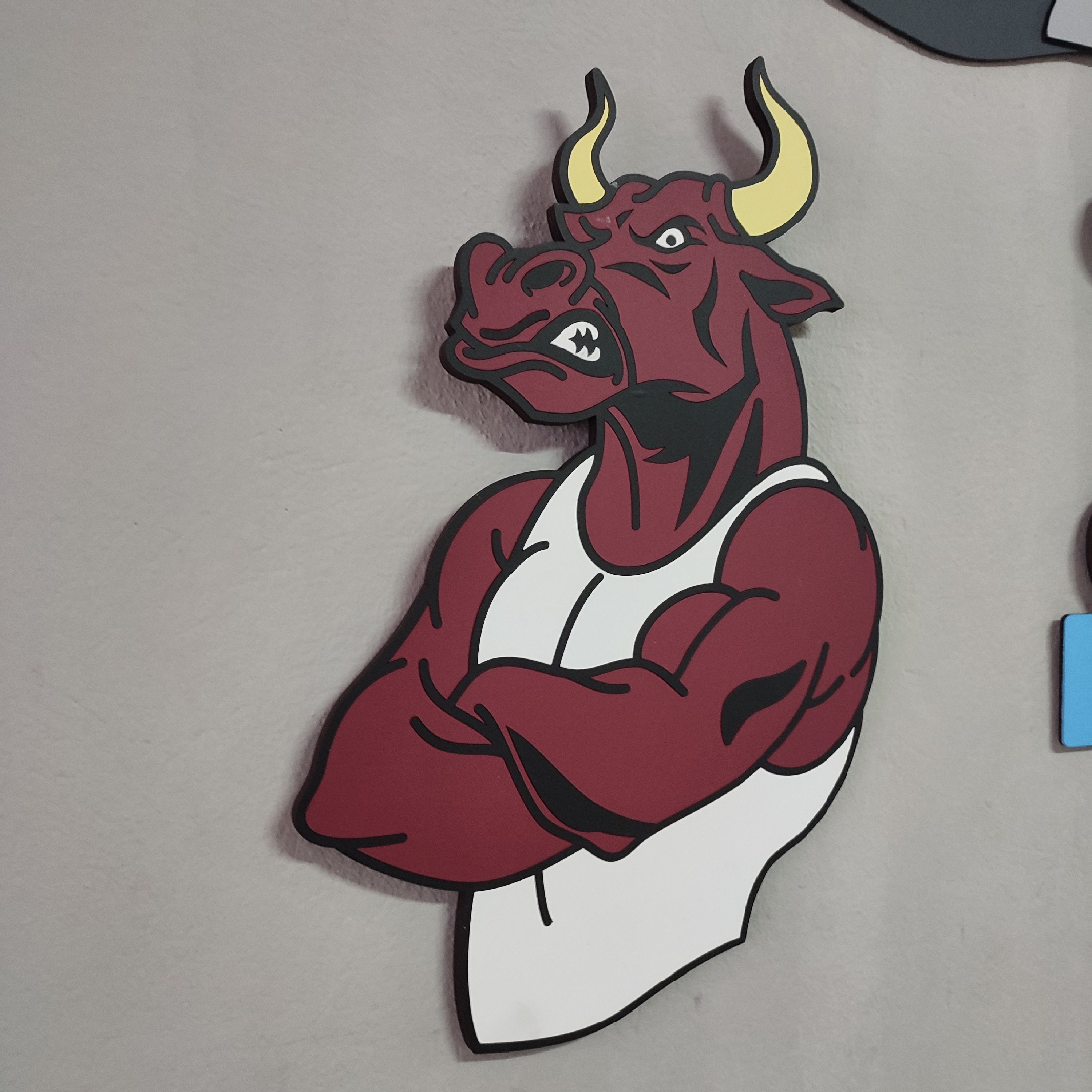 Bull Logo, Angry Bull Wall Painting Powerful and Striking Bull Artwork ...