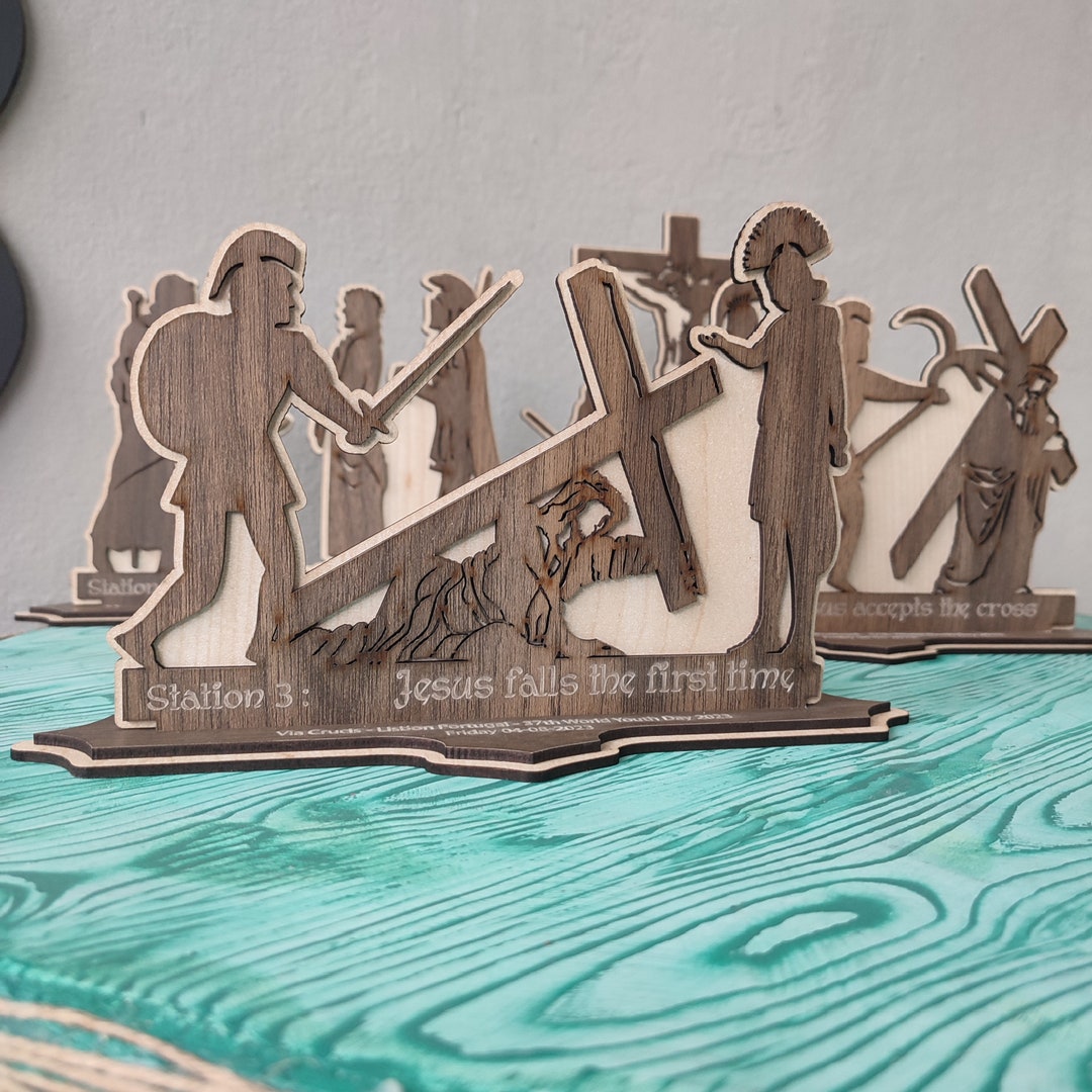 Wood MDF Table Display: Journey Through the 14 Stations of the Cross ...